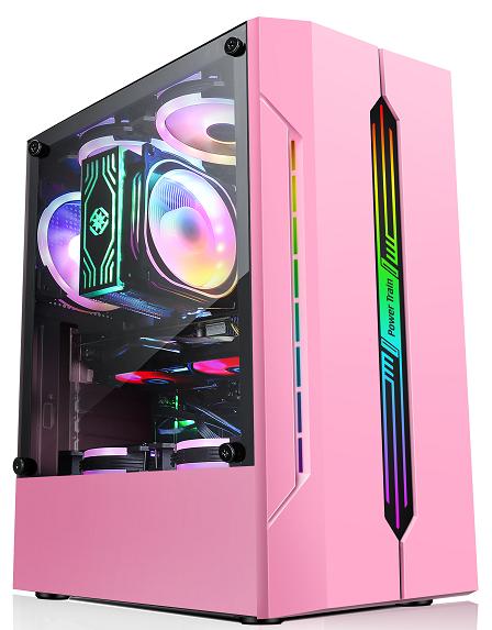 China New Product Powertrain ES280 Pink Green PC Chassis FULL TOWER ...