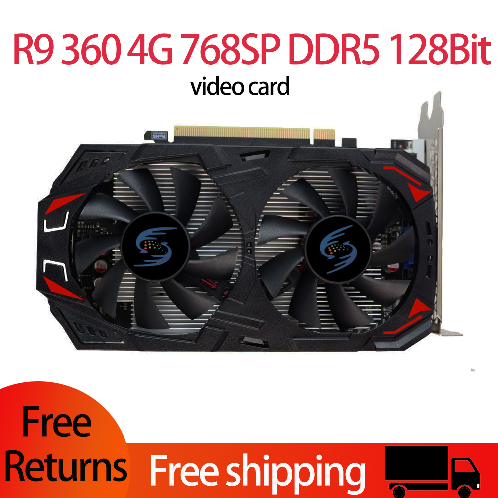 China R9 360 4G DDR5 Graphics Cards RTX GTX Video card Gaming Computer ...