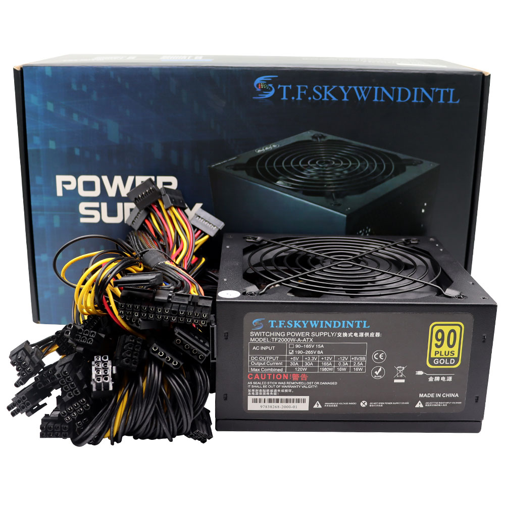 China T.F.SKYWINDINL Miner PSU Switching Power 2000W Server PSU Mining ...