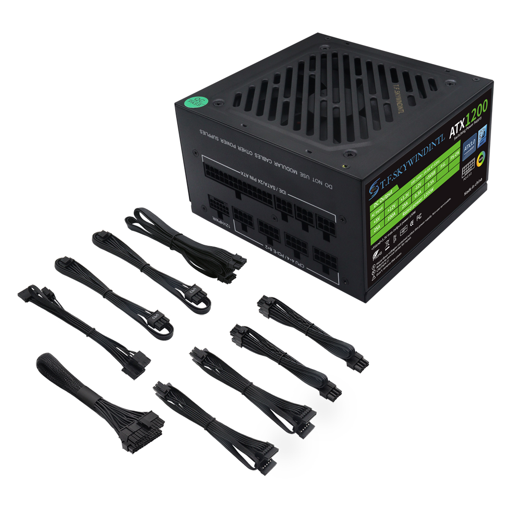 China T.F.SKYWINDINTNL 1200W Full Modular PCIE 5.0 ATX 3.0 Power Supply ...