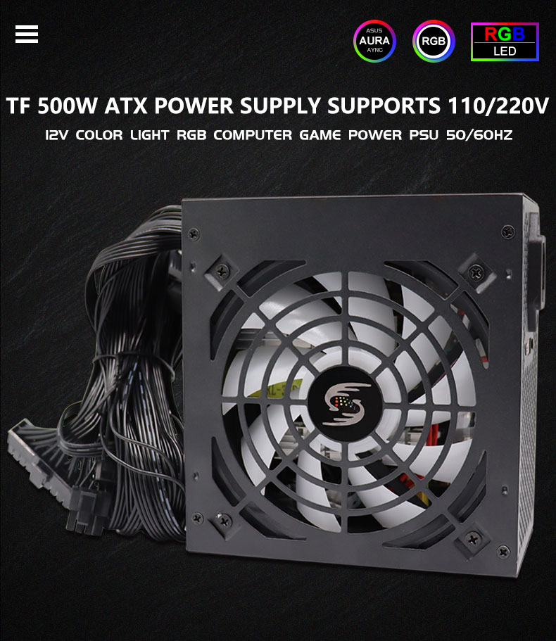 China 500W PSU Power For Desktop SATA ATX 12V Gaming PC Power Supply ...