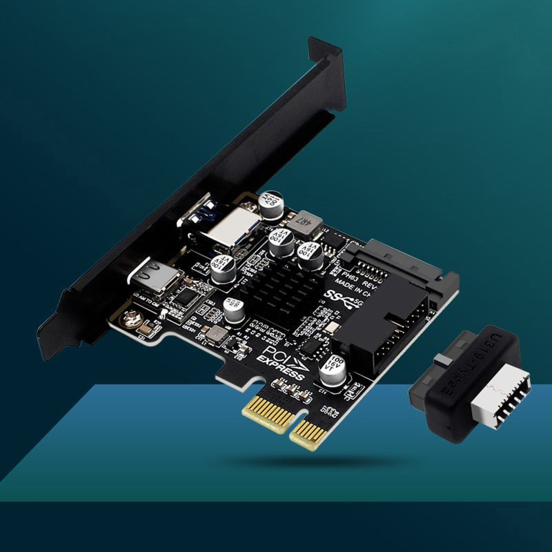 China PCI-E X1 to TYPE-C USB3.0 19PIN+TYPE-E expansion card PCI-E to ...